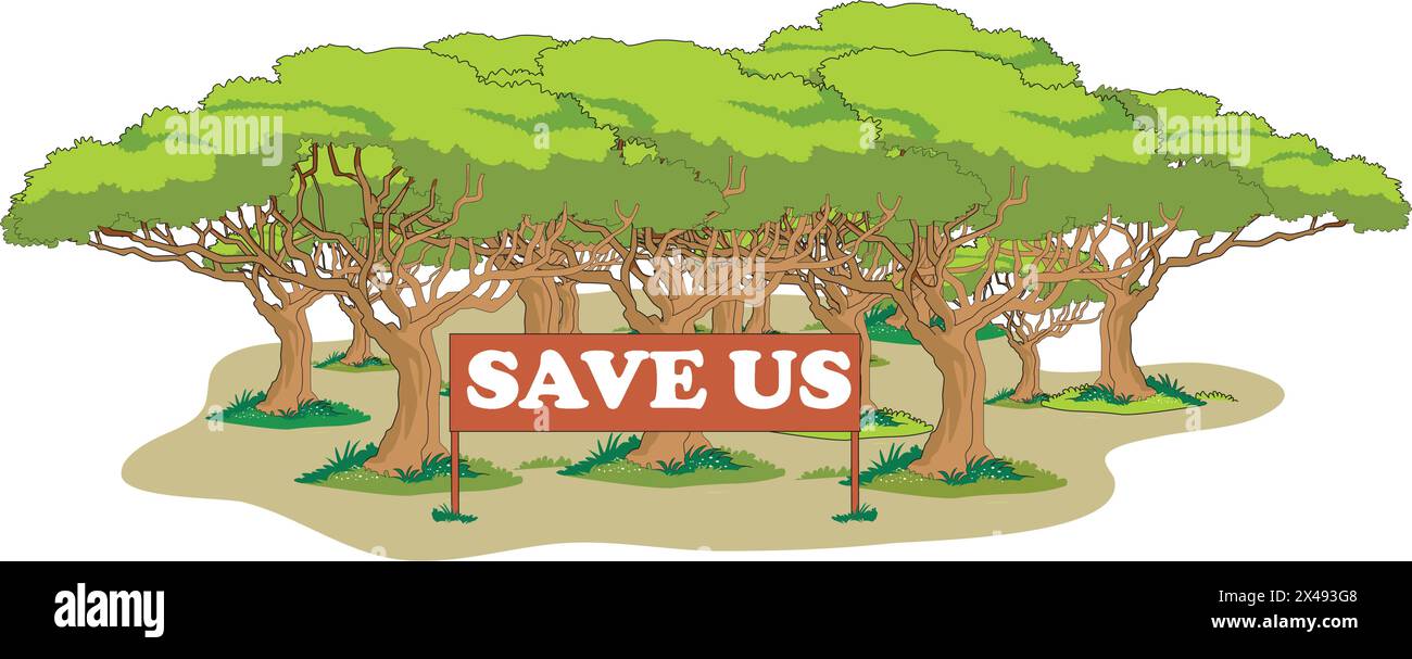 Save trees poster Stock Vector Image & Art - Alamy