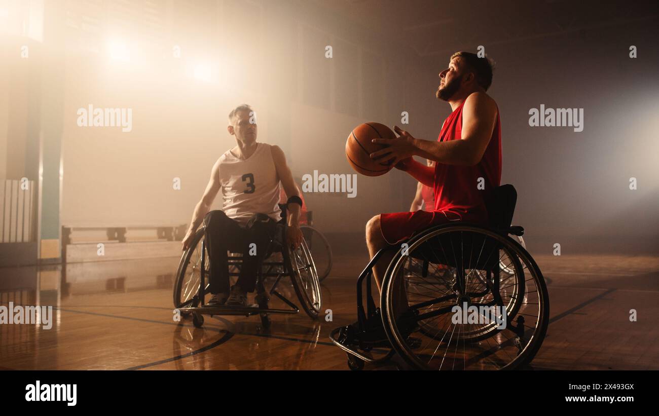 Wheelchair basketball player dribbling ball hi-res stock photography ...