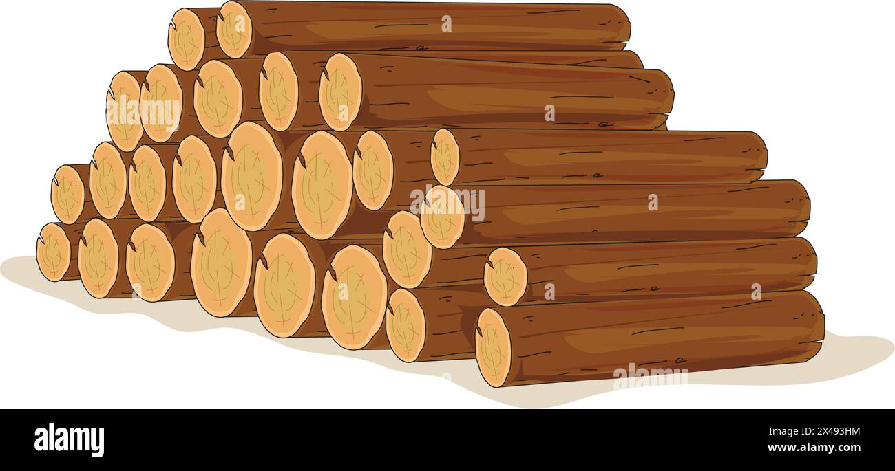Pile wood firewood Stock Vector Images - Alamy