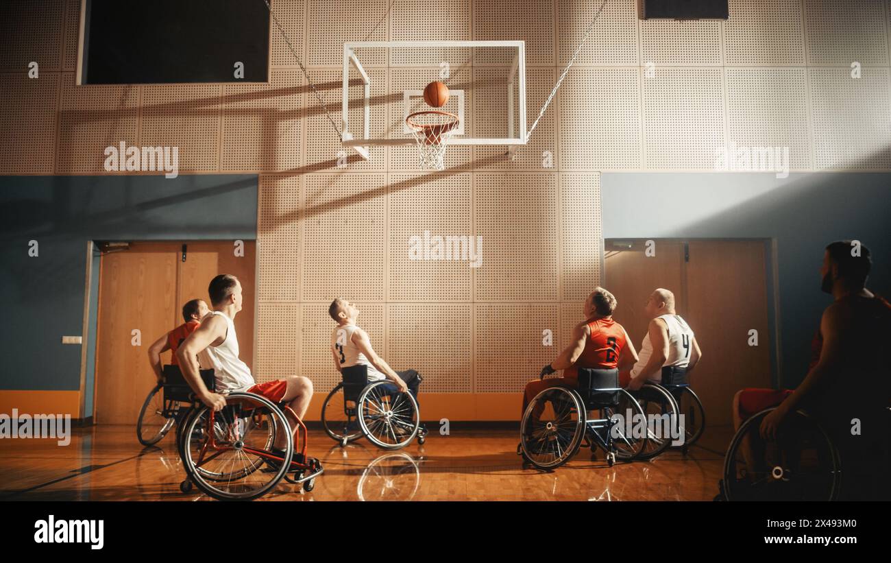 Wheelchair Basketball Court Game: Professional Players Competing ...