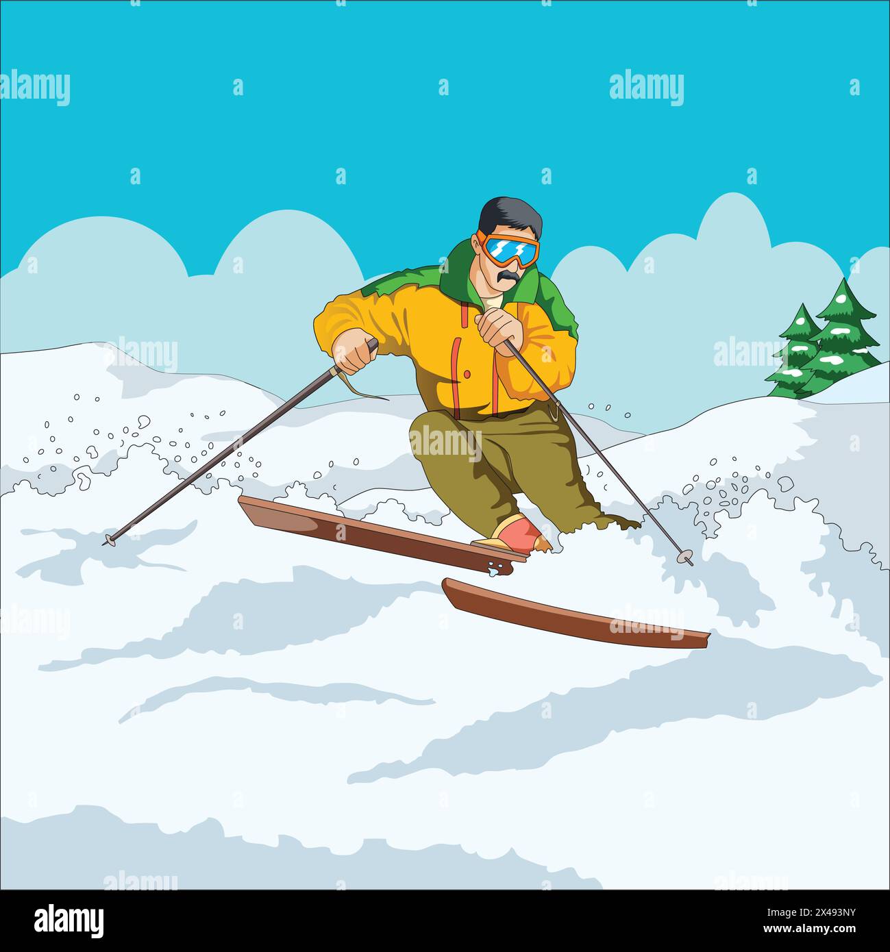 Water skiing concept Stock Vector Images - Alamy