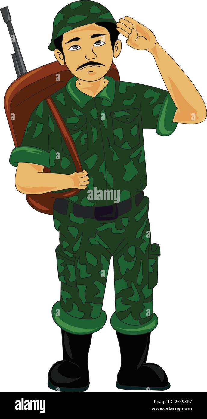 Soldier in uniform camouflage Stock Vector Images - Alamy