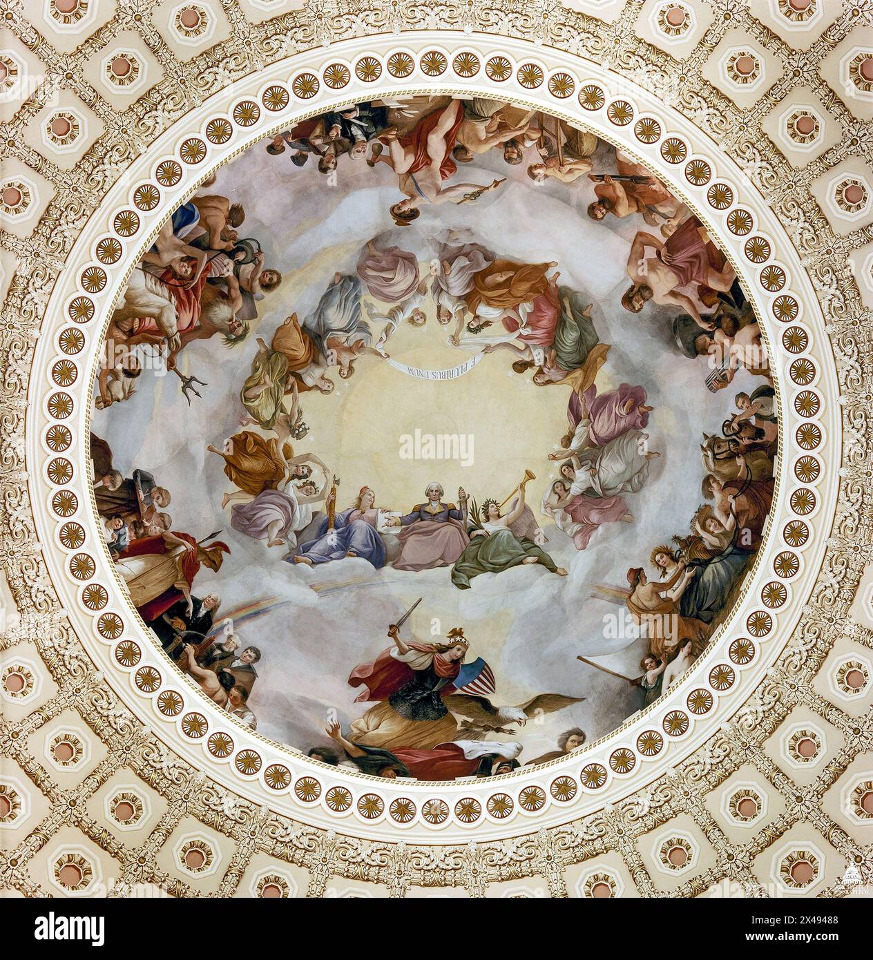 The Apotheosis of Washington on the ceiling of the Capitol rotunda ...