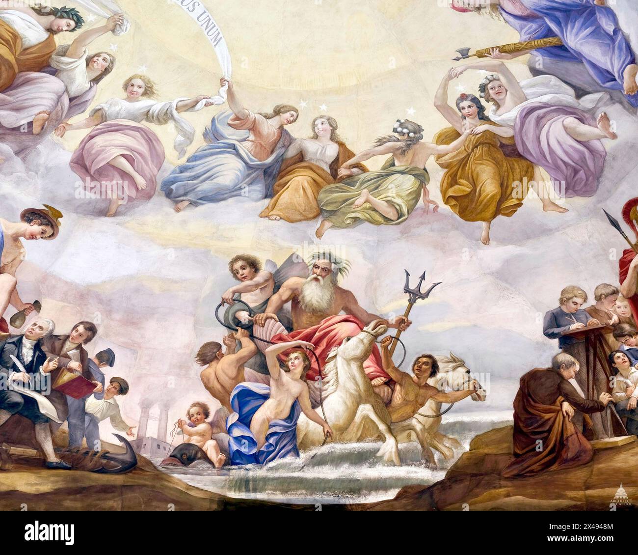 USCapitol - Apotheosis of Washington, Marine - The Apotheosis of ...