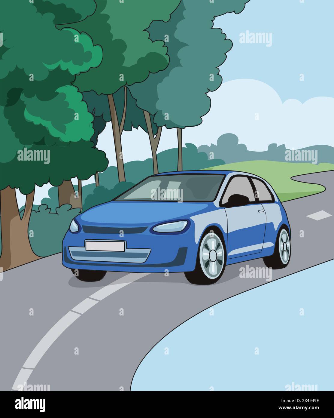 Side on view street Stock Vector Images - Alamy