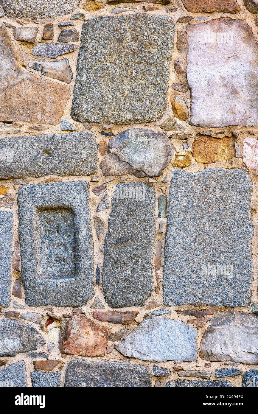 Medieval stone wall detail, Avila, Spain Stock Photo - Alamy