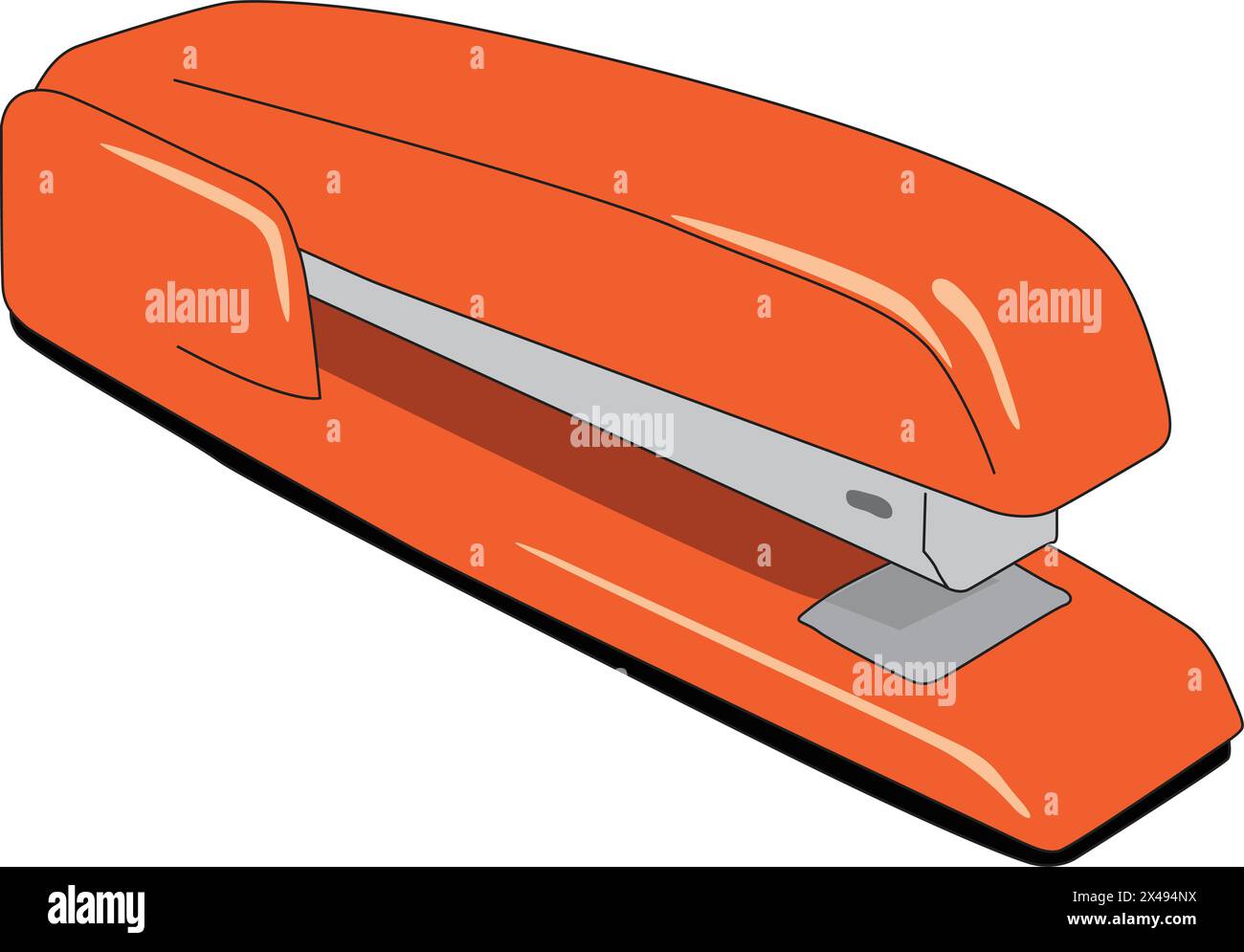 An orange stapler illustration cartoon Stock Vector Image & Art - Alamy