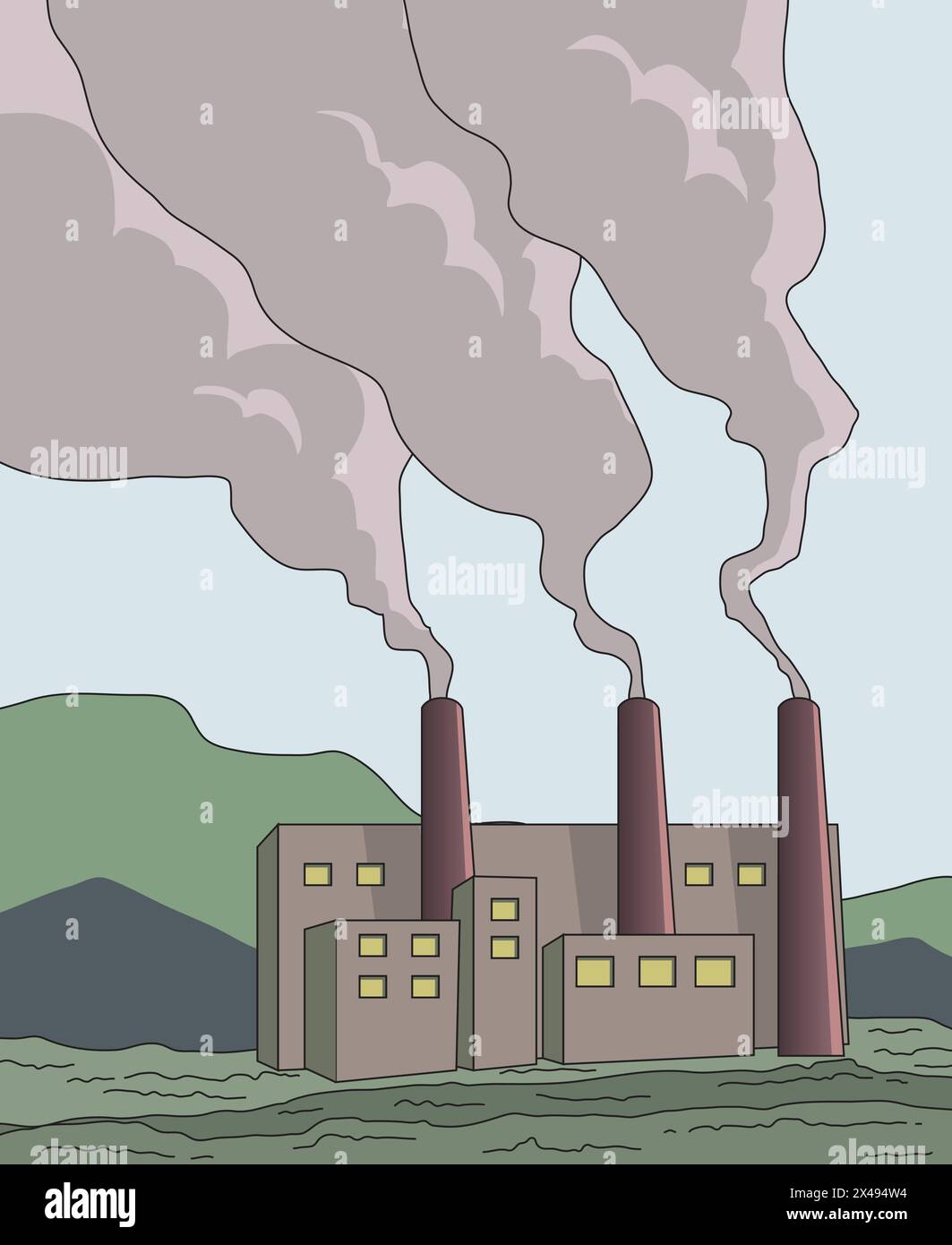 Drawing global warming greenhouse effect hi-res stock photography and ...