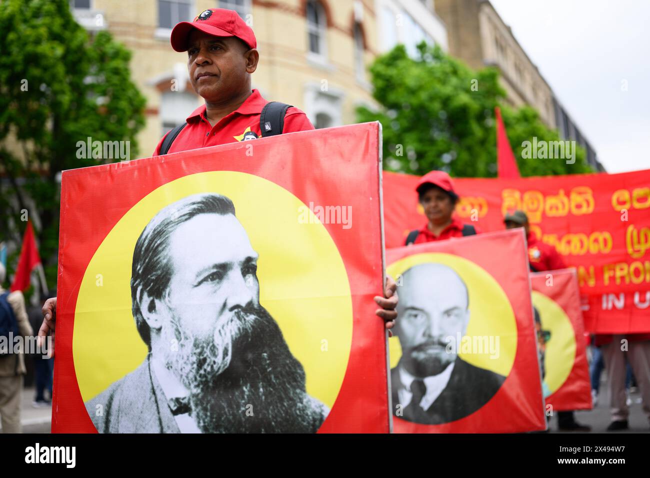 LONDON, UK, 1st May, 2024: Trade Union workers march from Clerkenwell ...