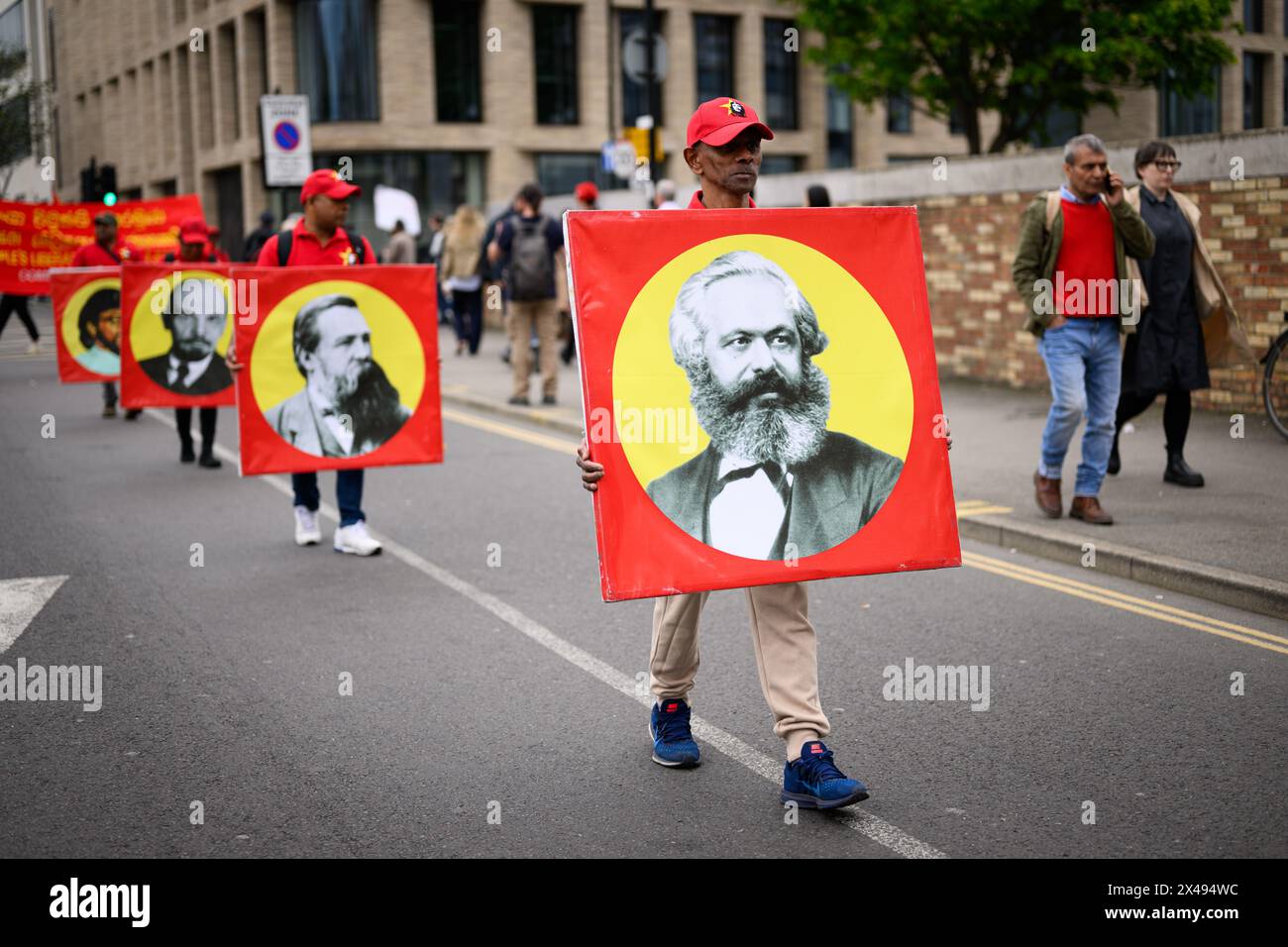 LONDON, UK, 1st May, 2024: Trade Union workers march from Clerkenwell ...
