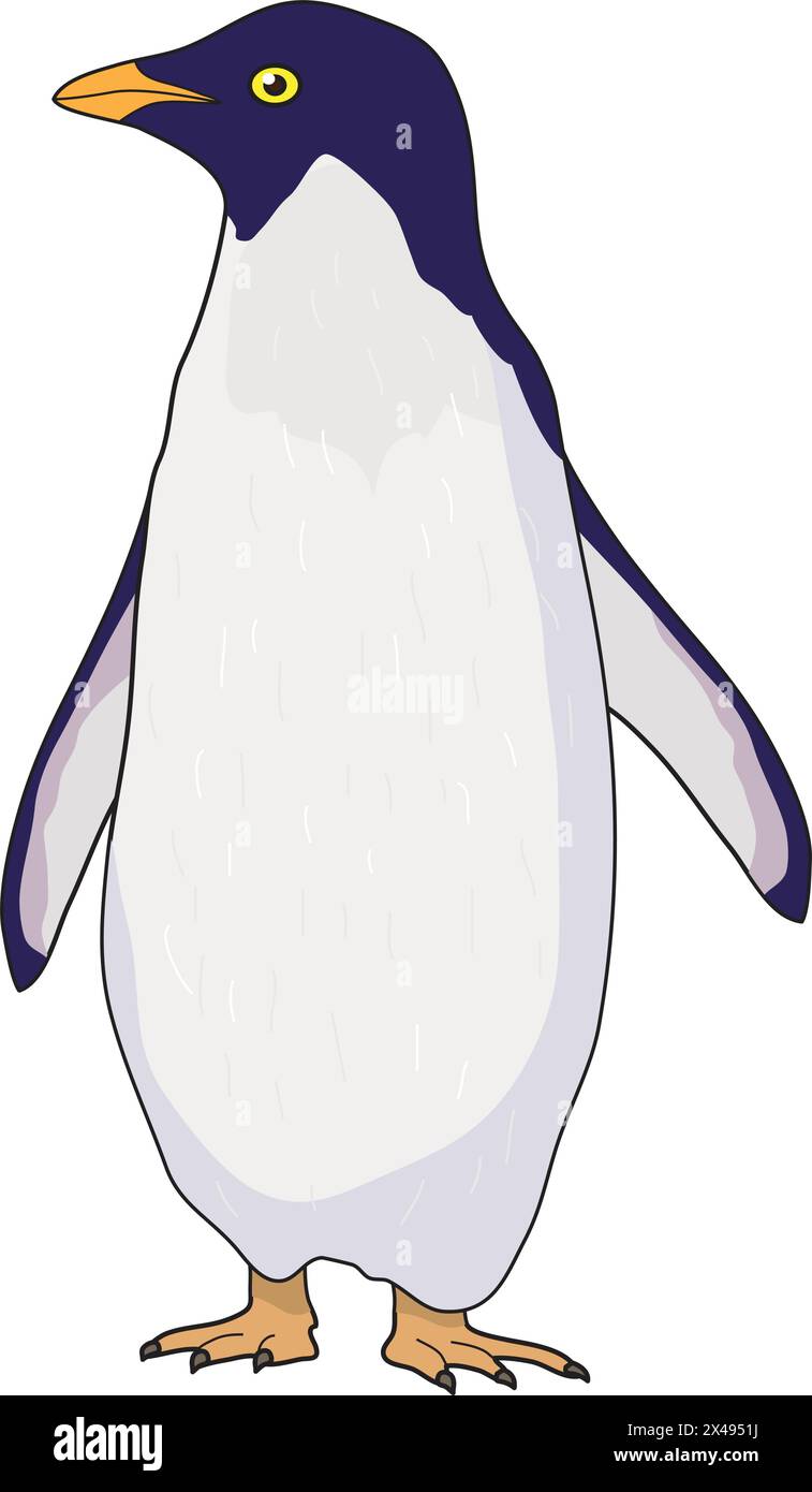 Cute penguin standing and looking at the side Stock Vector Image & Art ...