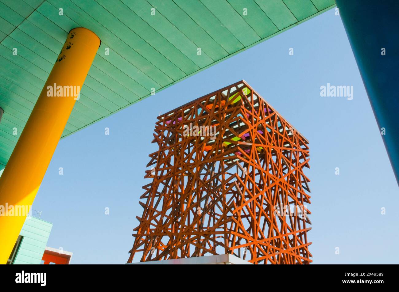 Modern sculpture. Plaza del Sol, Mostoles, Madrid province, Spain Stock ...