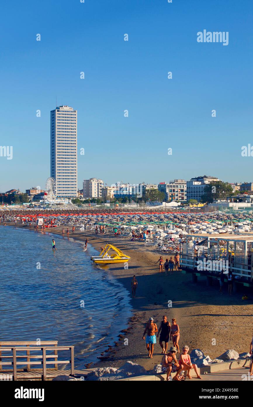 Italy Emilia Romagna Cesenatico View of the beach Stock Photo - Alamy