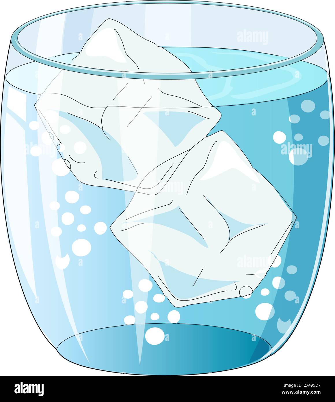 Illustration showing ice cubes being placed in a glass of water Stock Vector Image & Art - Alamy