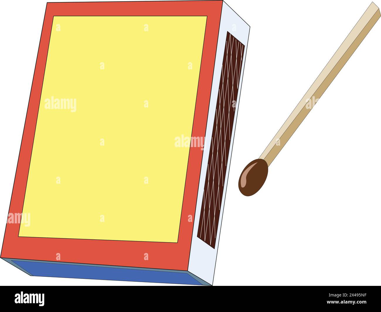 Matchstick box and a single matchstick Stock Vector Image & Art - Alamy