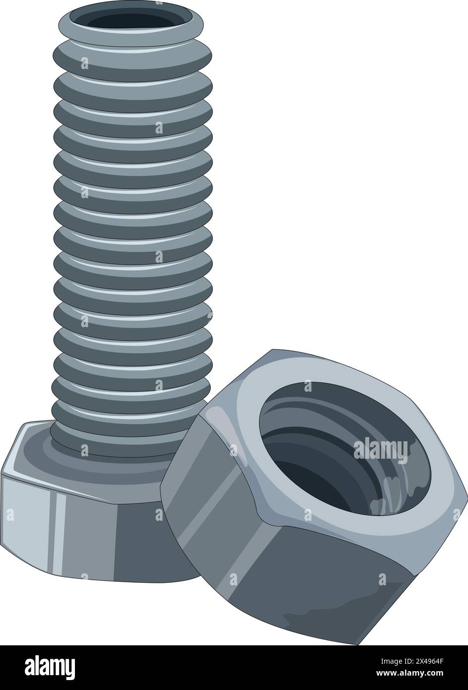 Metallic bolts screw nuts Stock Vector Images - Alamy