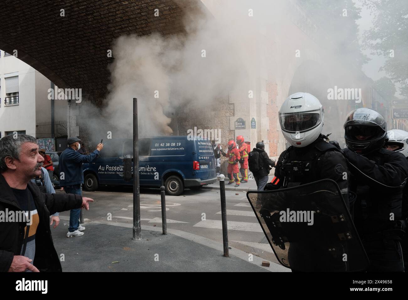 Paris, England, France. 1st May, 2024. Various unions come together in ...