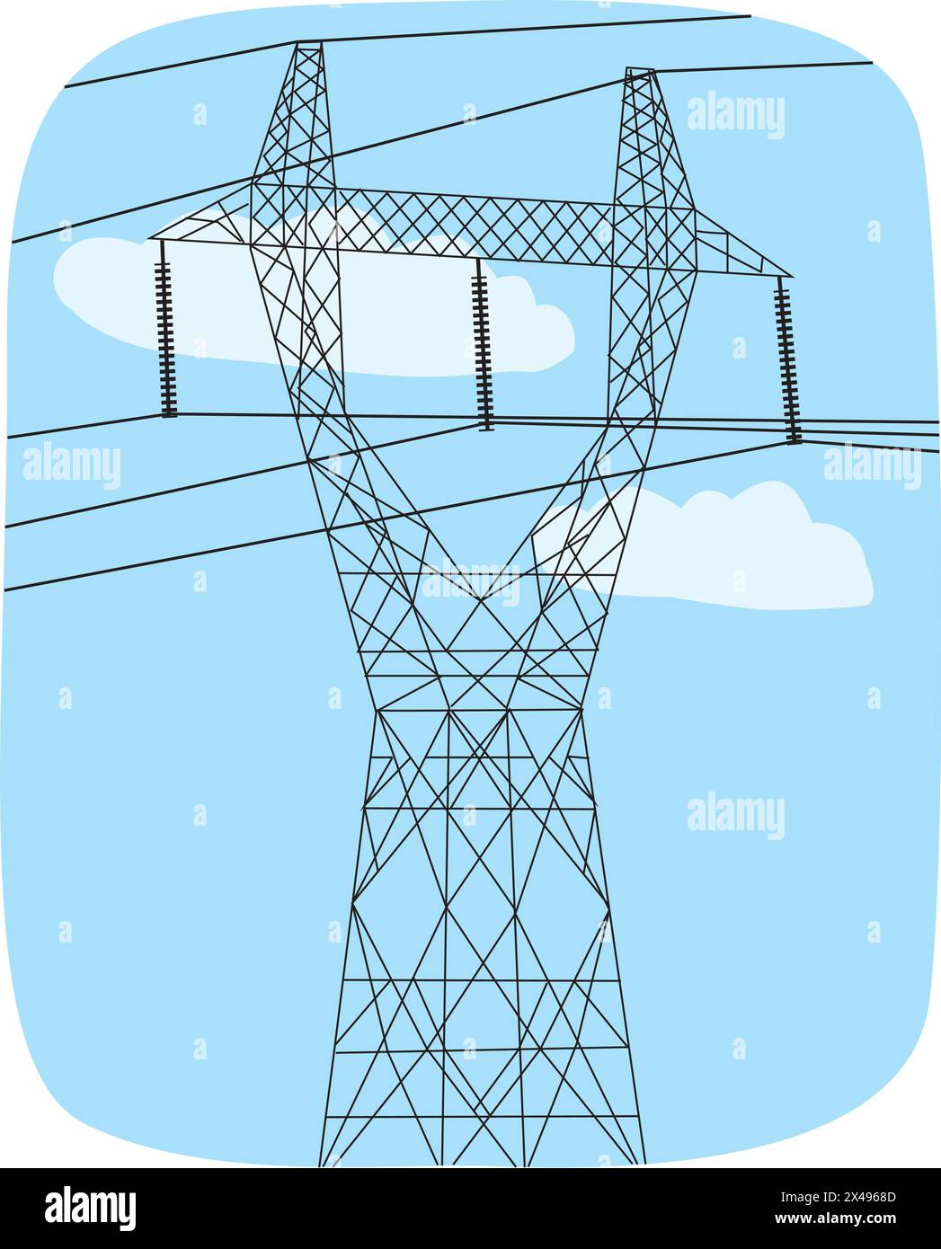Pylon transmission power line Stock Vector Images - Alamy