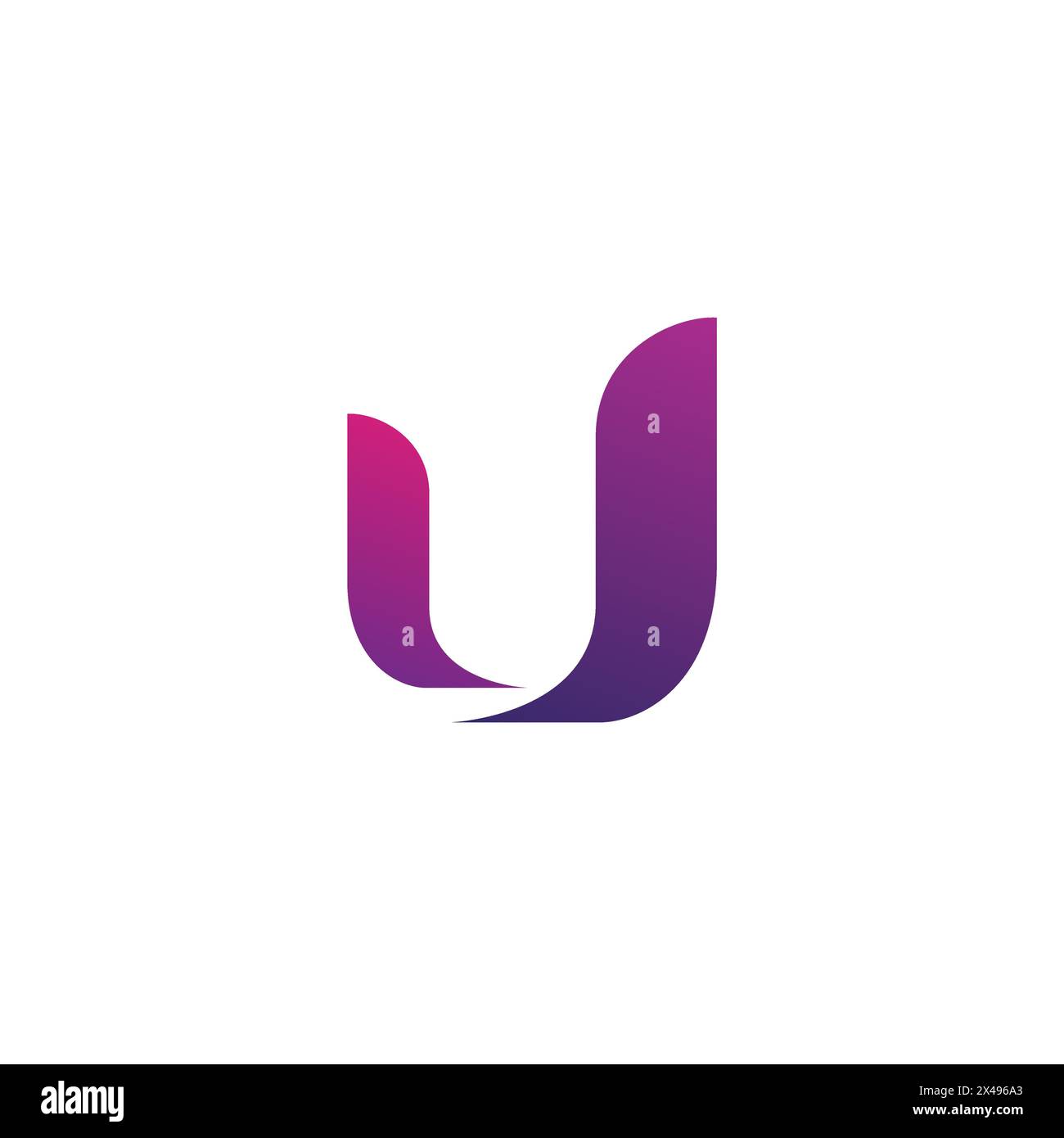 letter U from abstract multicolors shapes. Application icon logotype ...