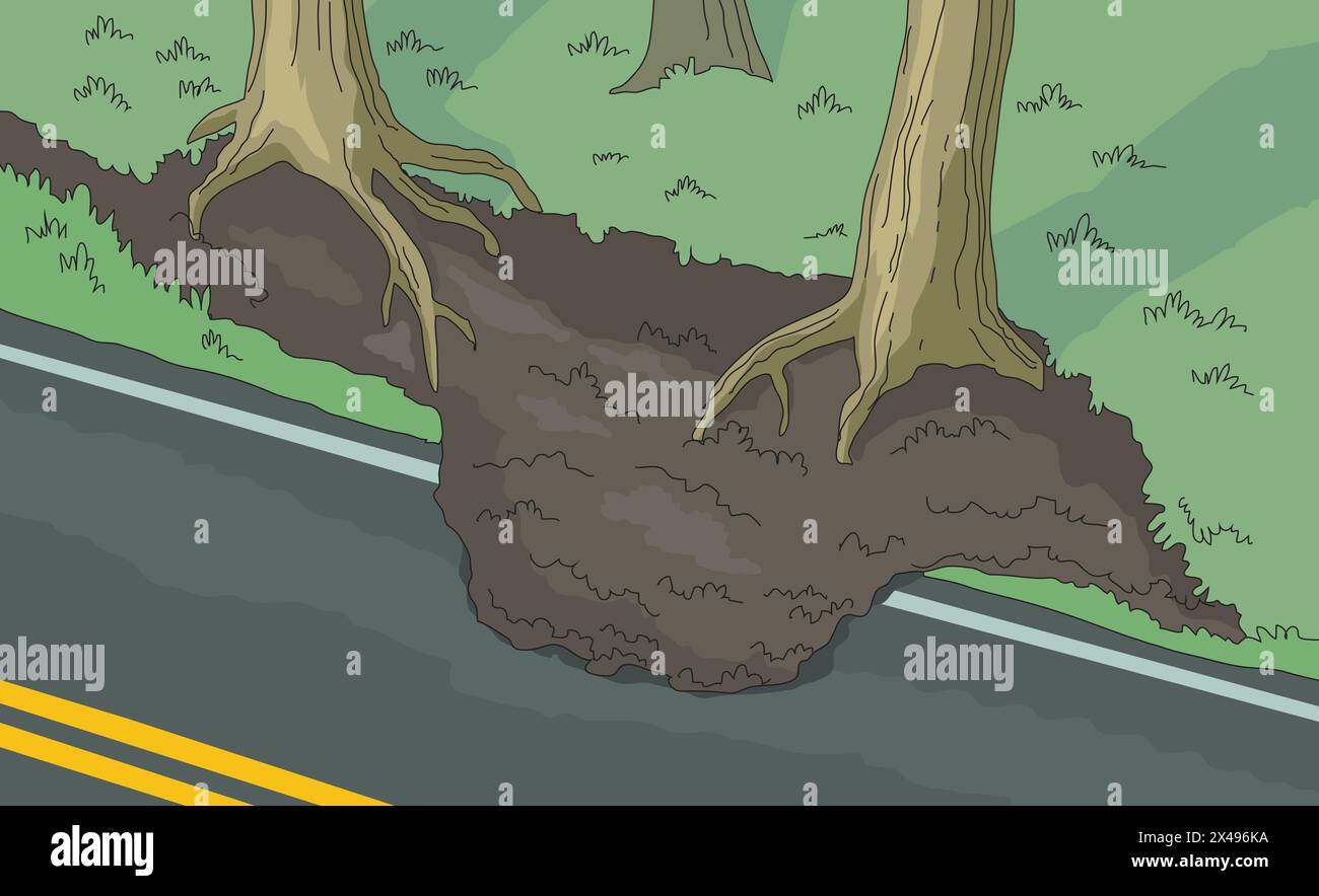 Uprooted tree Stock Vector Images - Alamy