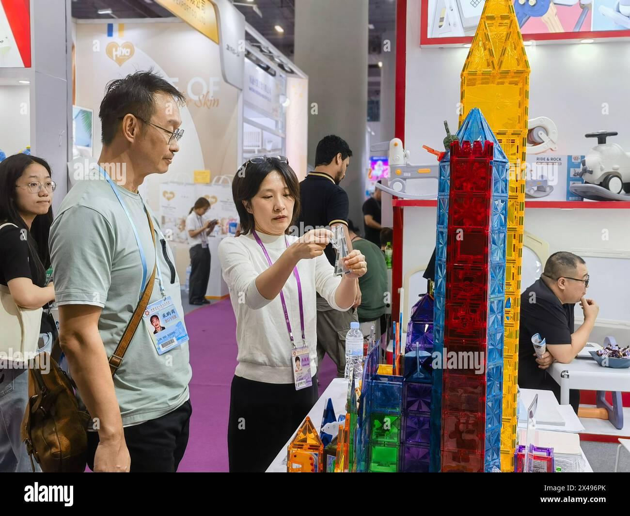 Guangzhou, China's Guangdong Province. 1st May, 2024. An exhibitor ...