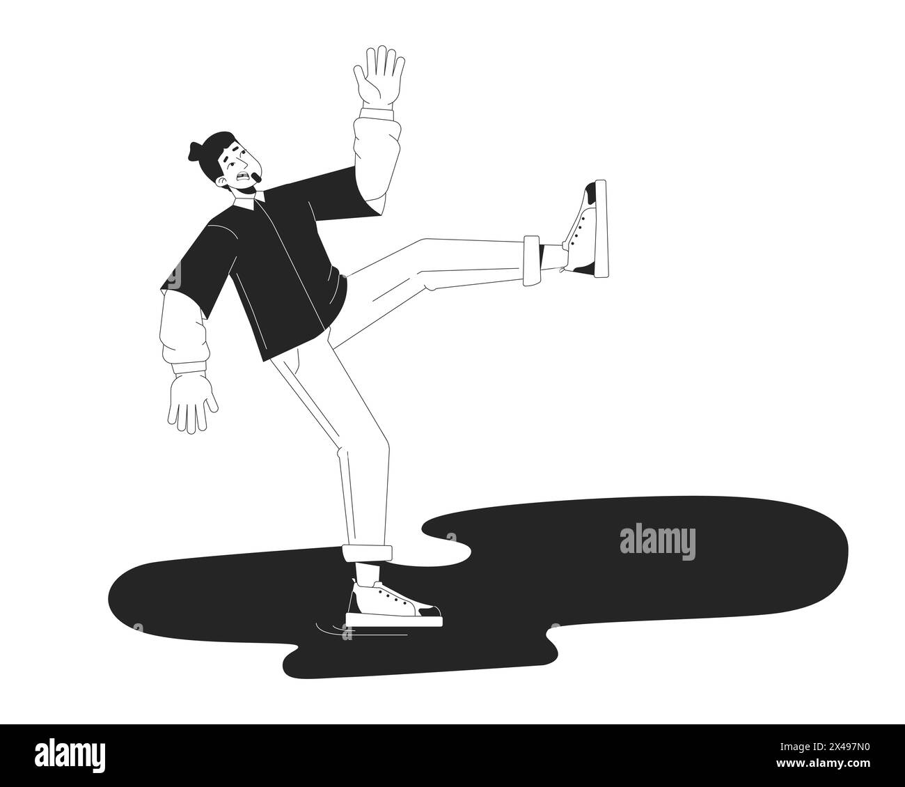 Falling water man accident Stock Vector Images - Alamy