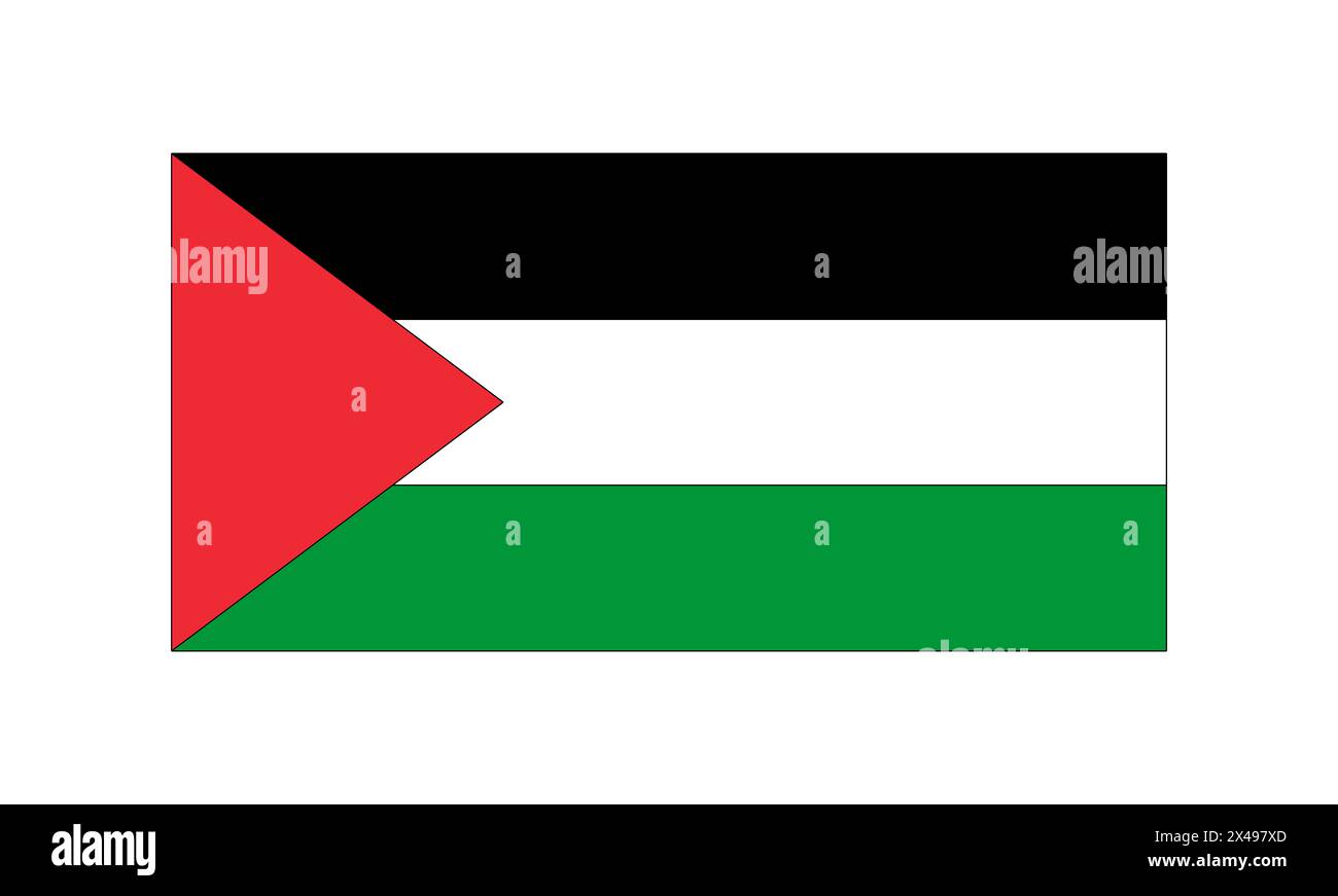 flag of Palestine, colors of the Palestinian flag, clean with official ...