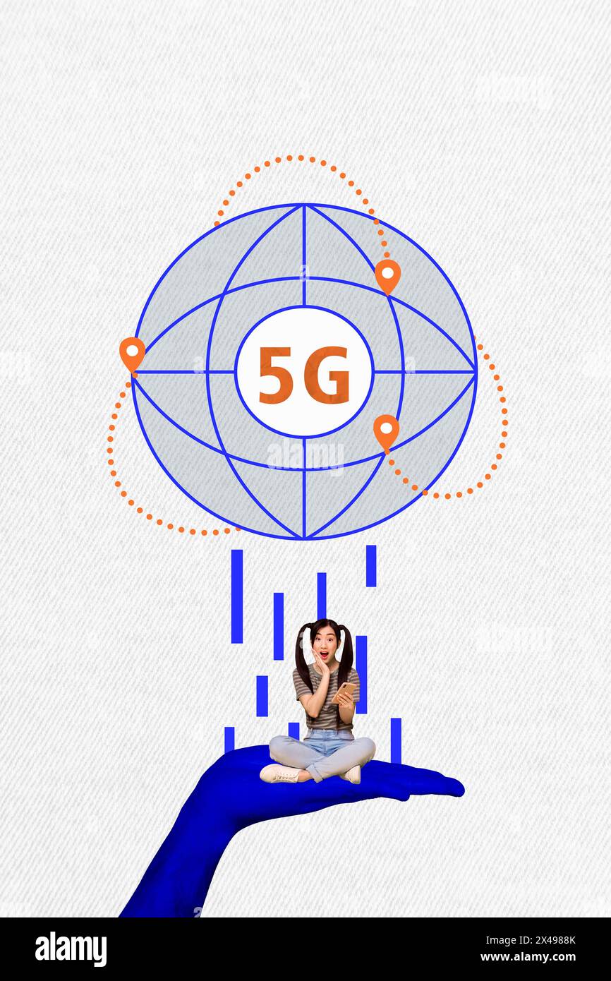 Composite trend artwork sketch image 3D photo collage of young shocked ...