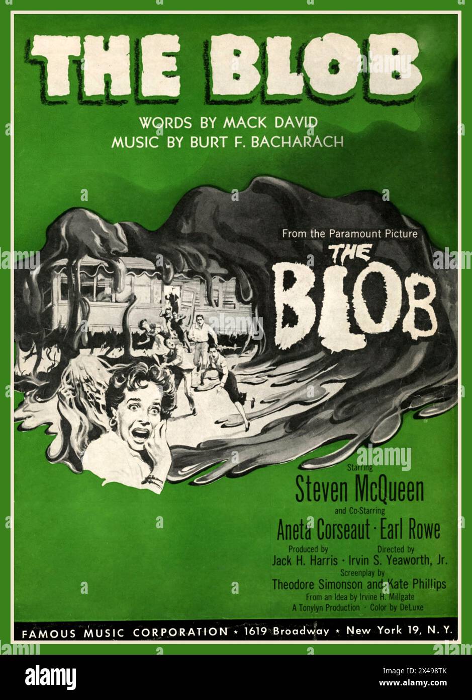 STEVE McQUEEN stars in 'The Blob' a 1958 American independent science ...