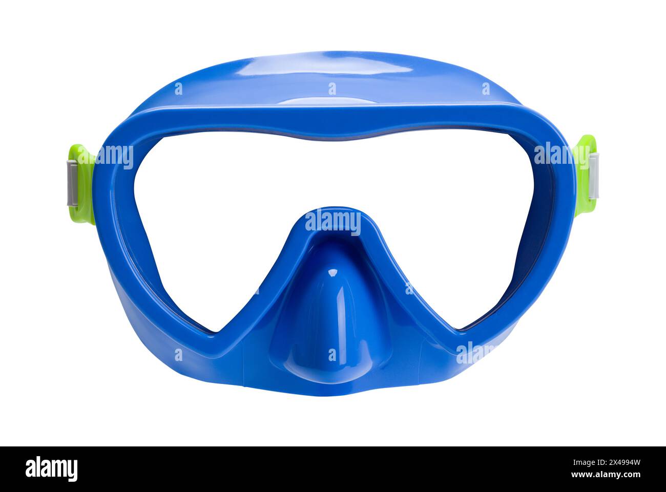 Blue Swim Mask Cut Out on White Stock Photo - Alamy