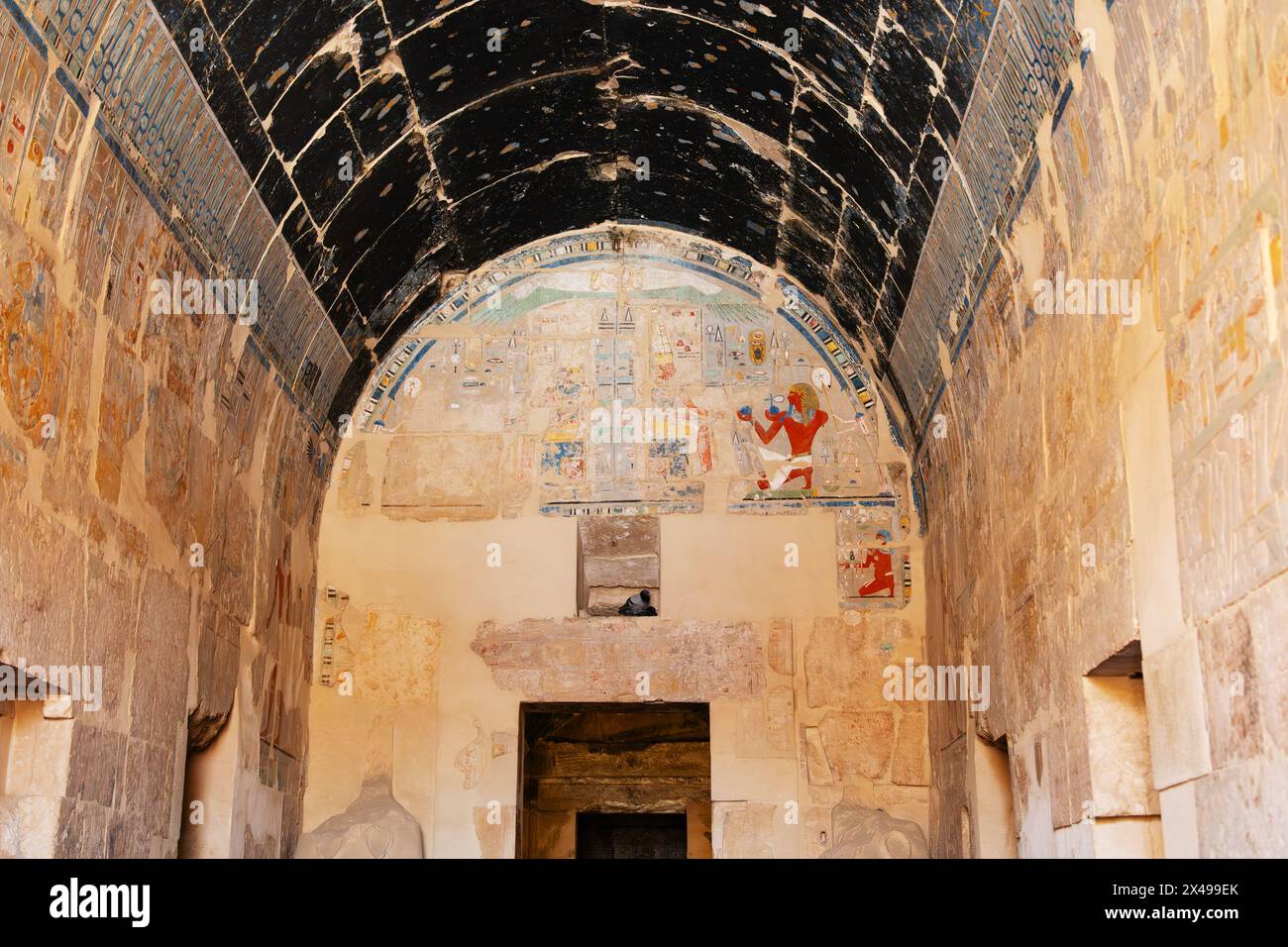 Interior painting. Mausoleum, necropolis temple to Queen Hatshepsut ...