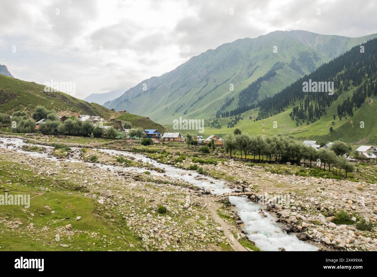 Trekking to Sukhnai village, Warwan Valley, Kashmir, India Stock Photo ...