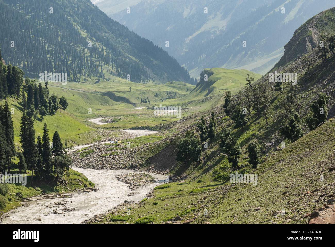 Trekking to Sukhnai village, Warwan Valley, Kashmir, India Stock Photo ...