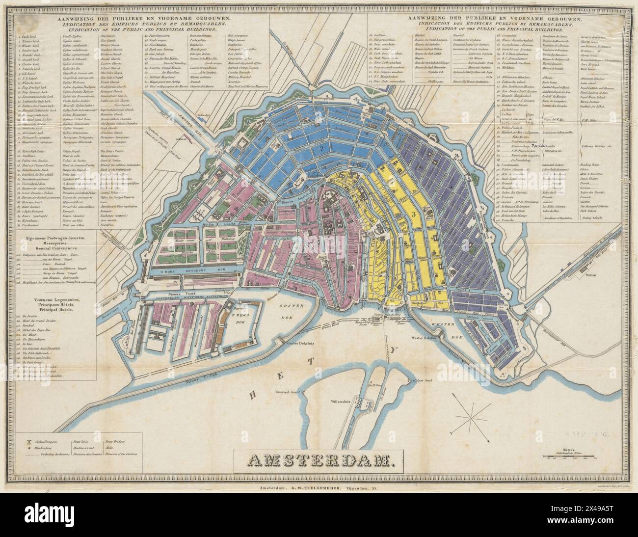 Vintage map of Amsterdam Stock Photo - Alamy