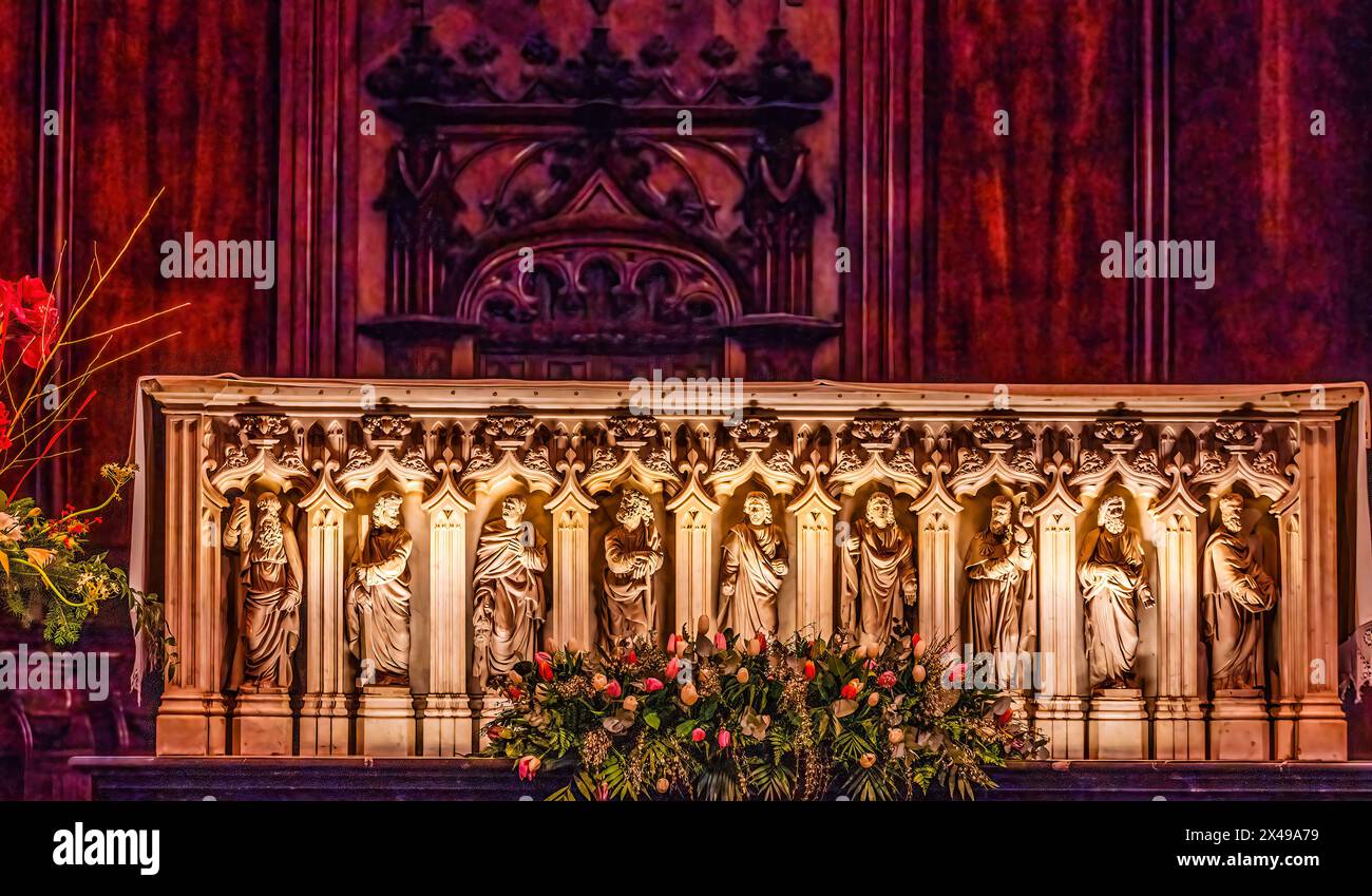 Saints Statues Statue Altar Saint Nizier Church Lyon France. Built In ...