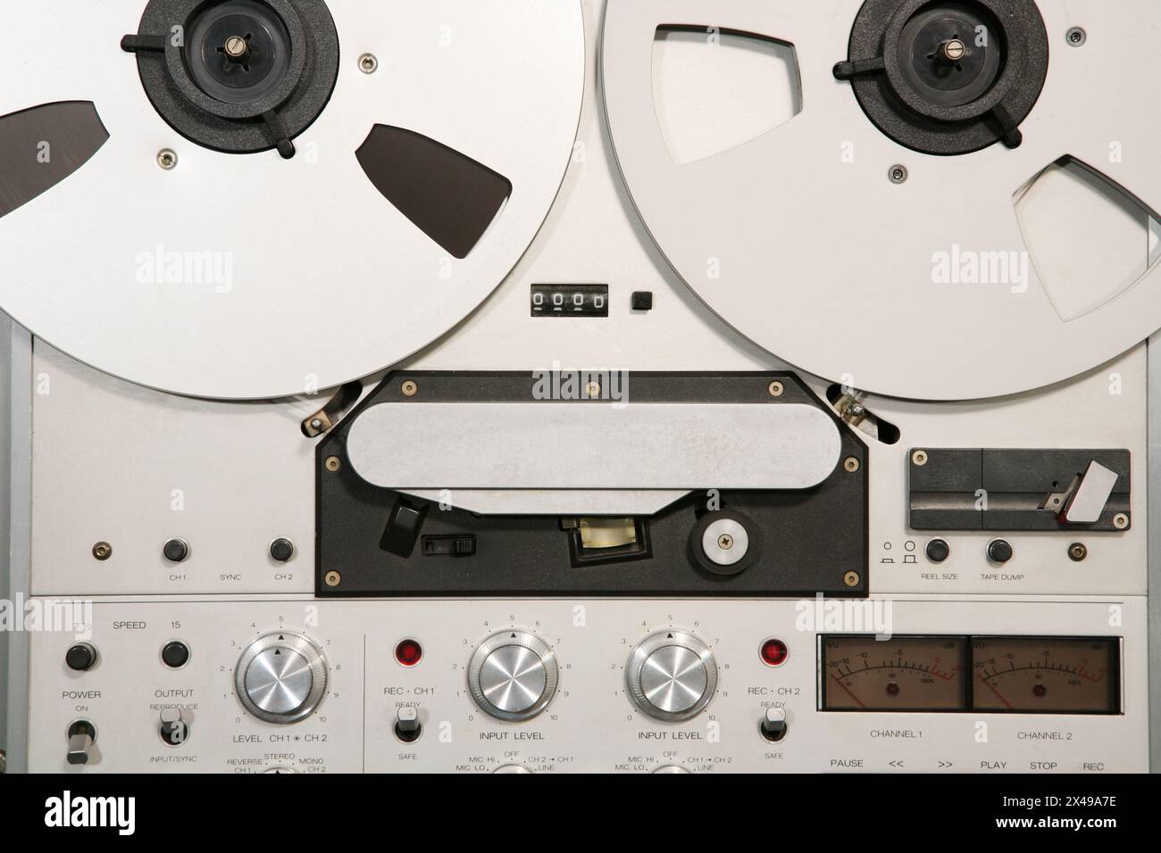 Professional studio audio tape deck detail Stock Photo - Alamy