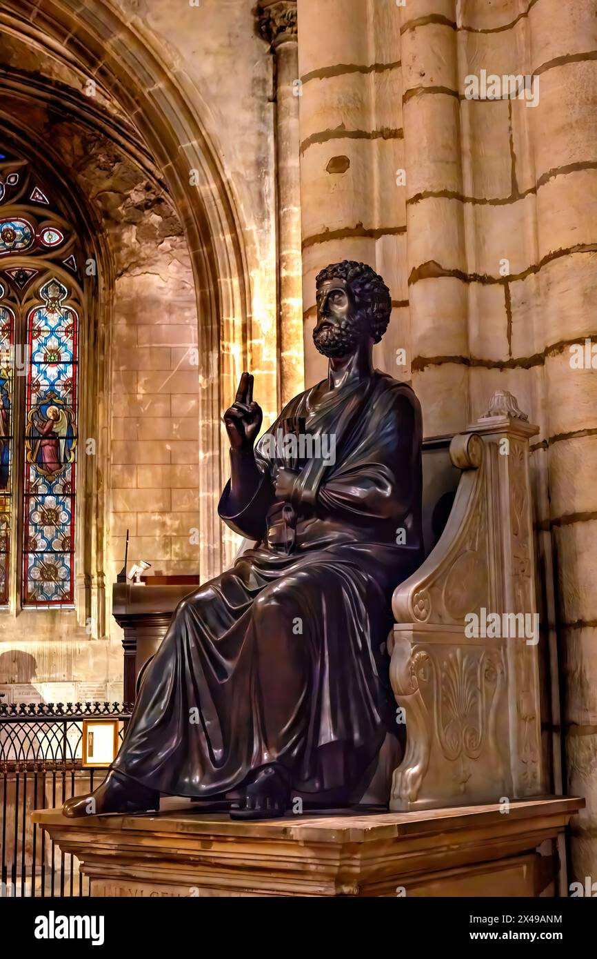 Saint Peter Statue Saint Nizier Church Lyon France. Statue copy of ...