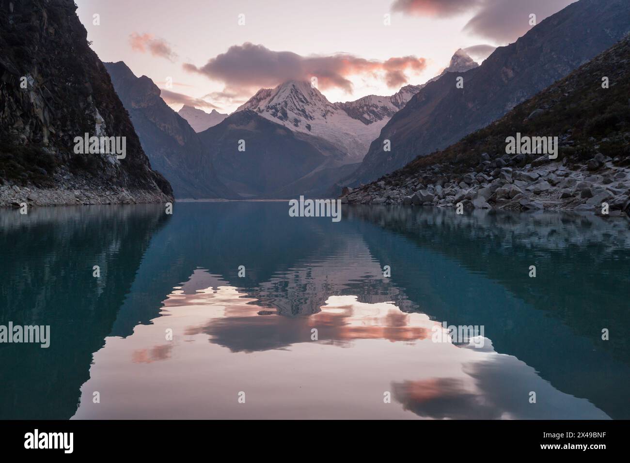 Beautiful lake Paron in Cordillera Blanca, Peru, South America Stock ...