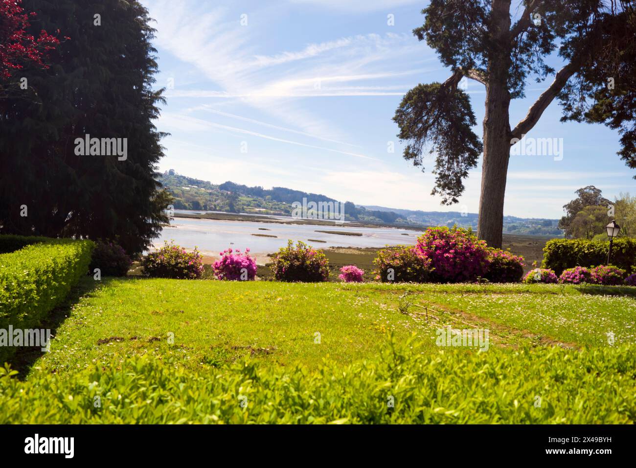 Horizontal landscape of the Ría de Betanzos Stock Photo - Alamy