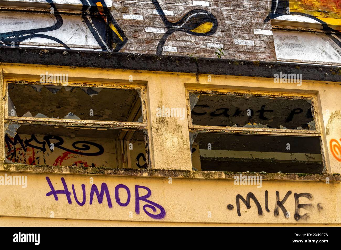 Exterior Detail of the Main Brick Buildings & Broken Windows at ...