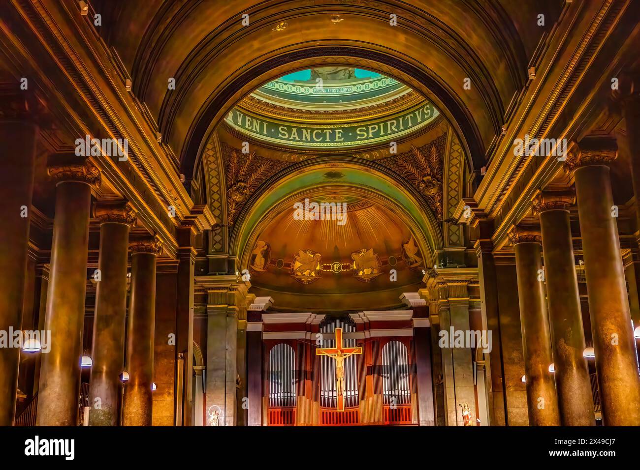 Basilica Dome Crucifix Saint Pothin Church Lyon France. Rebuilt In ...