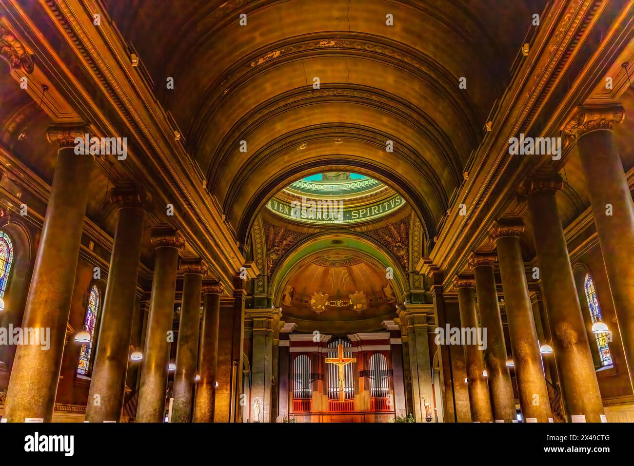 Basilica Dome Crucifix Saint Pothin Church Lyon France. Rebuilt In ...