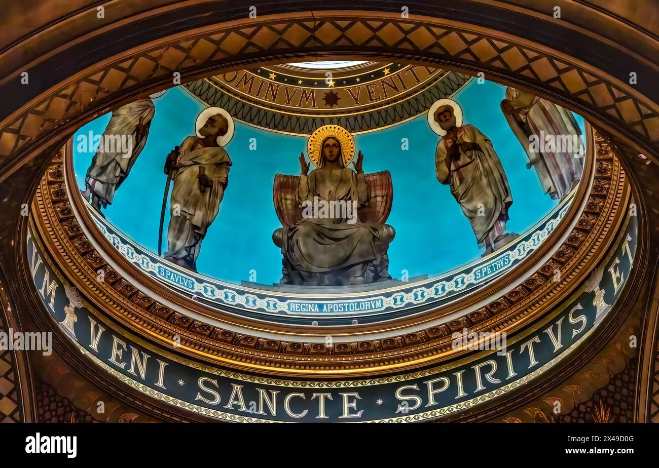 Dome Mary Saints Basilica Saint Pothin Church Lyon France. Rebuilt In ...