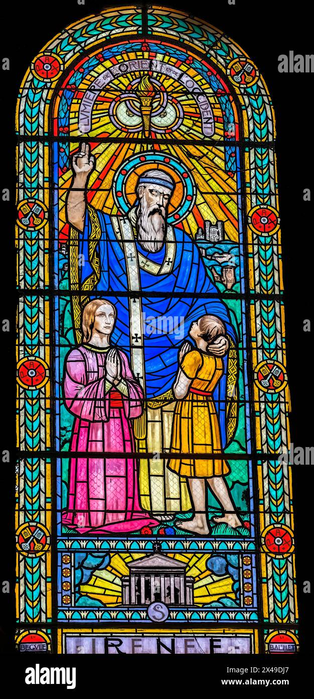Saint Irenaeus Irenee Stained Glass Saint Pothin Church Lyon France ...