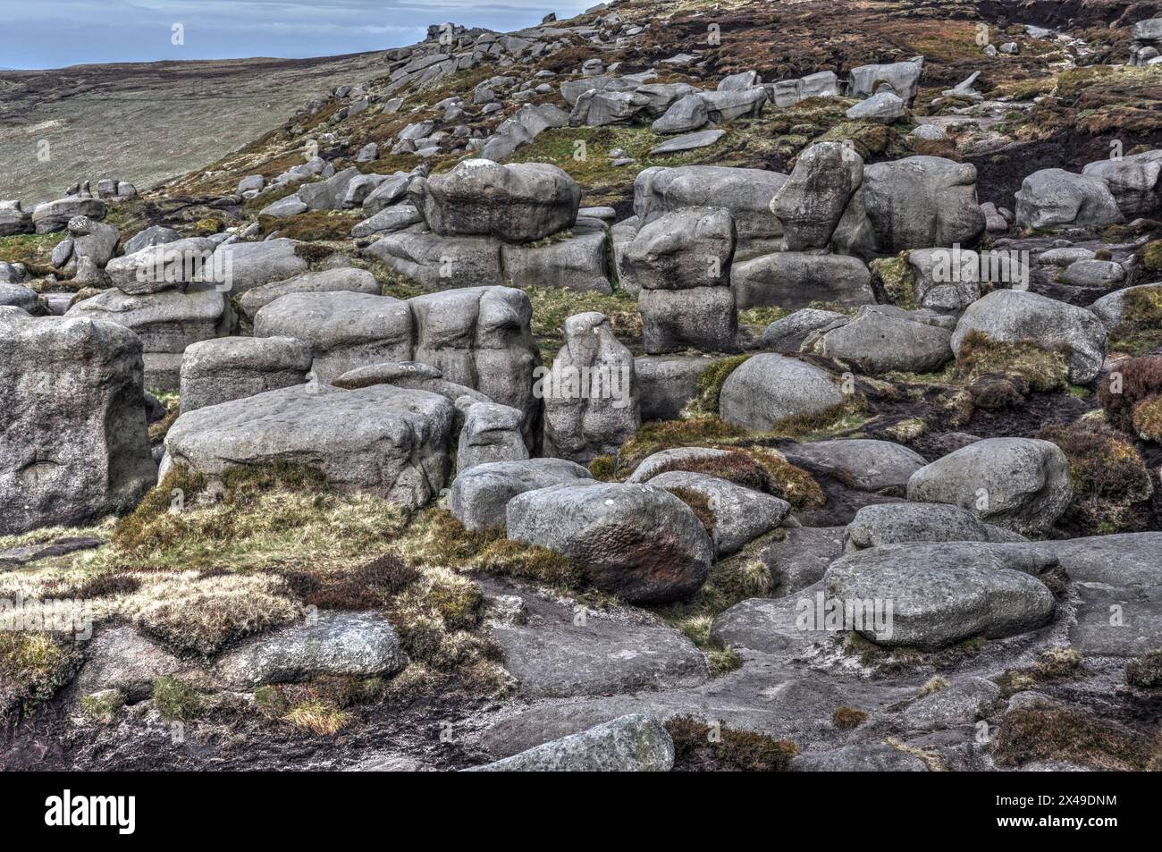 Massive, weird, eroded rock formations in the area known as The ...