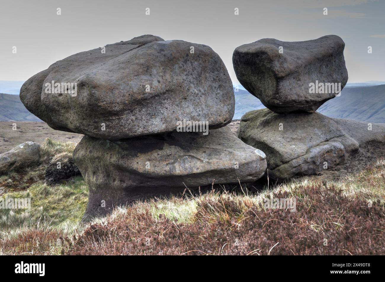 Massive, weird, eroded rock formations in the area known as The ...