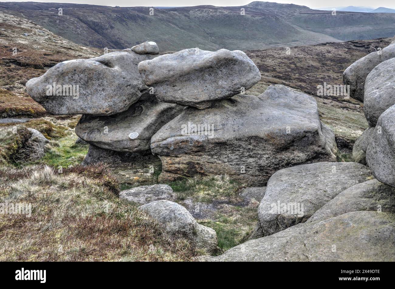 Massive, weird, eroded rock formations in the area known as The ...