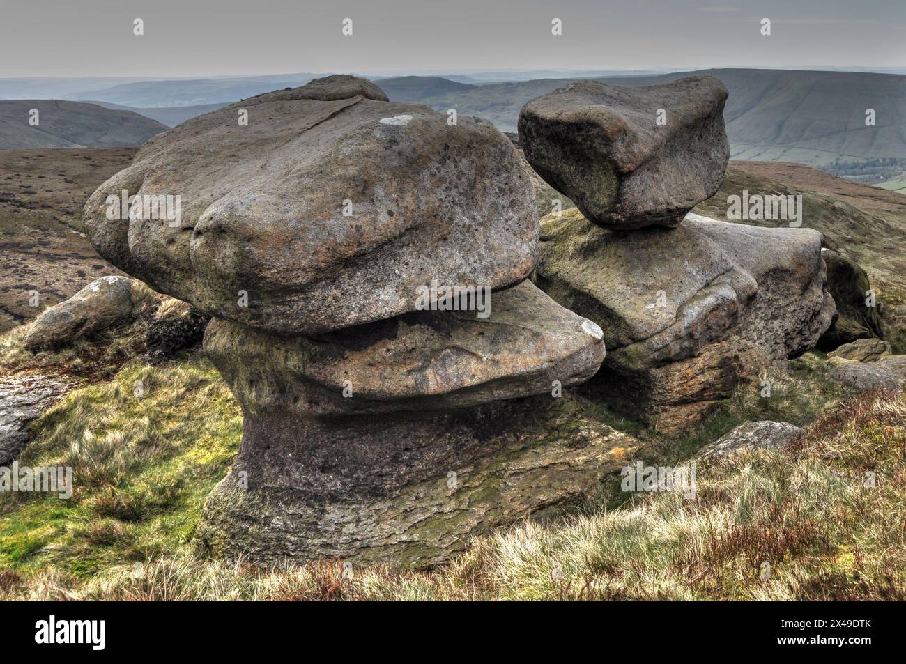 Massive, weird, eroded rock formations in the area known as The ...