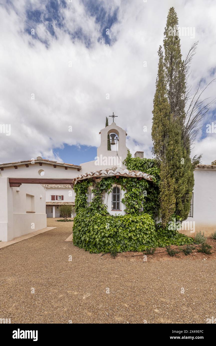 Main facade of an Andalusian style country house with a small private ...