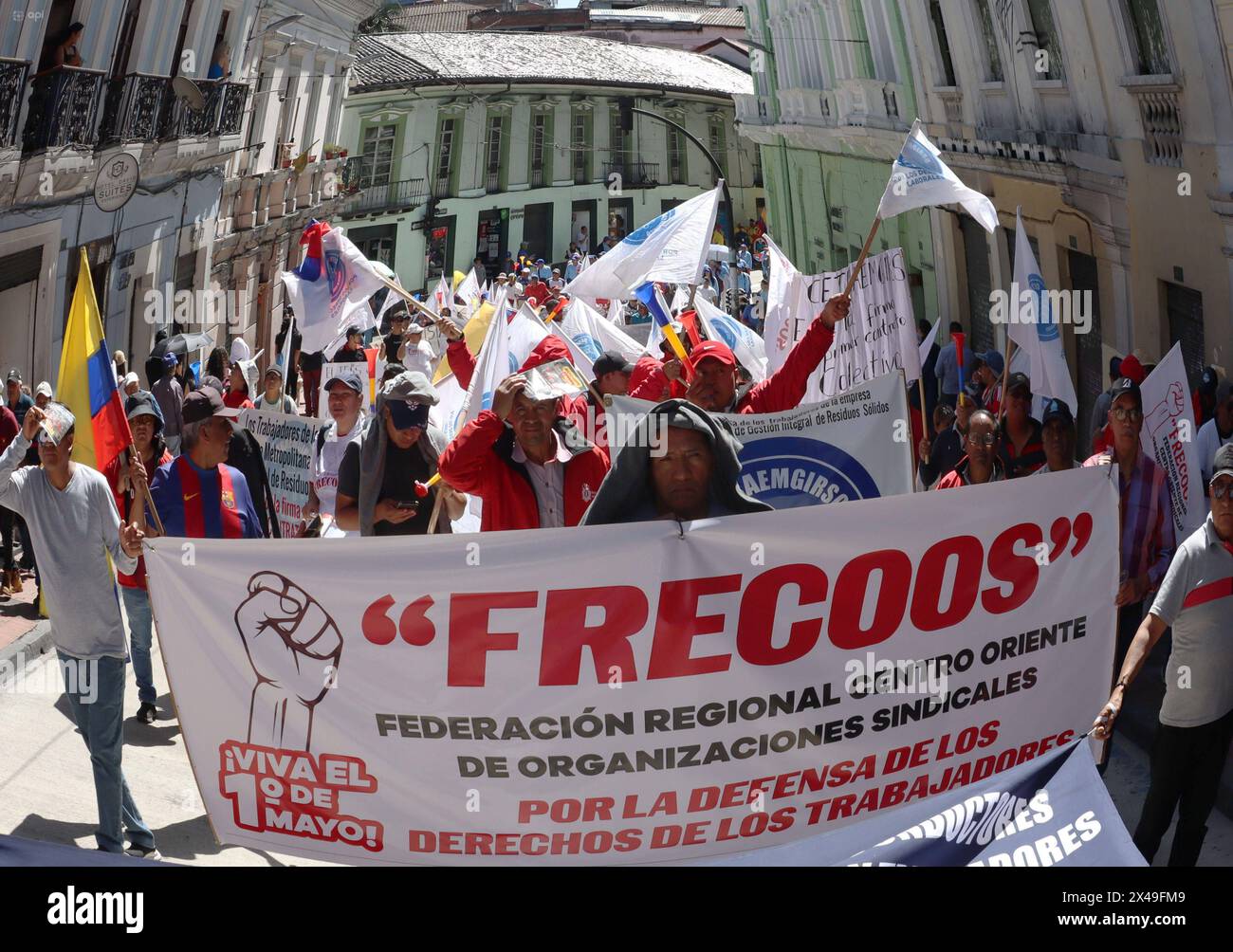 UIO MARCHA DIA TRABAJADOR Quito, Wednesday, May 1, 2024 Workers march ...